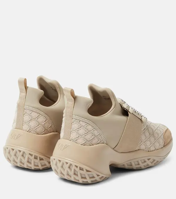 ROGER VIVIER Viv Run Embellished Sneakers - Neutrals