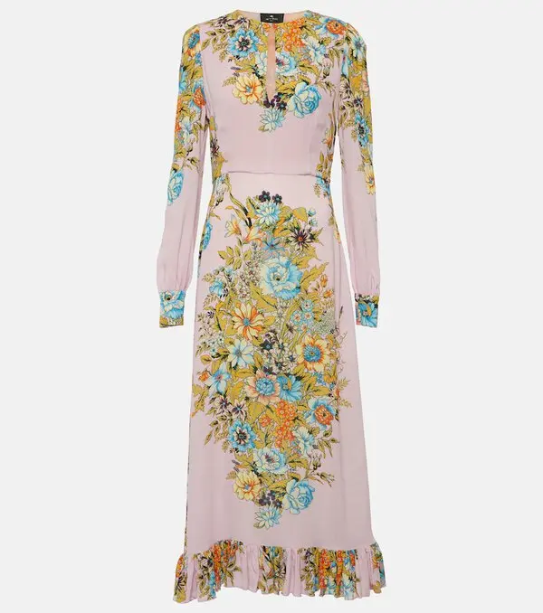 Etro Floral Print Minidress - Pink