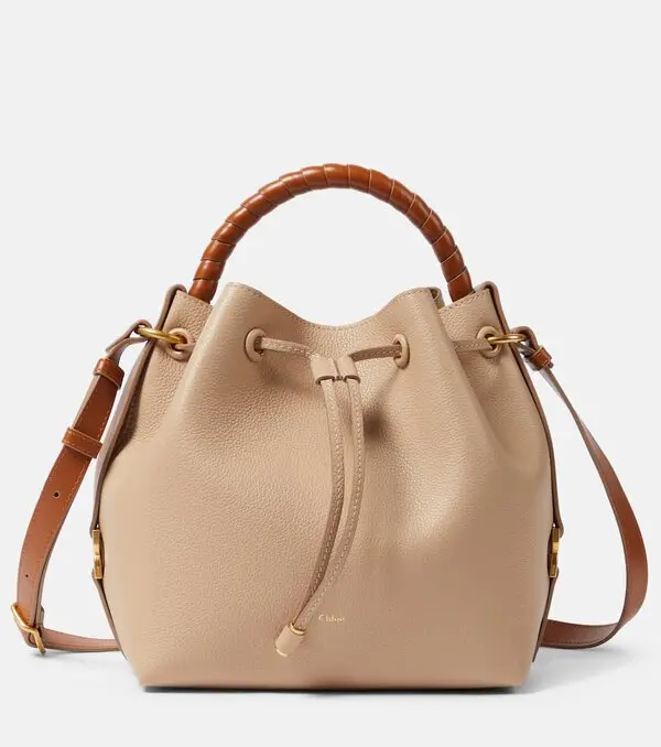 Chloé Marcie Small Leather Tote Bag - Beige