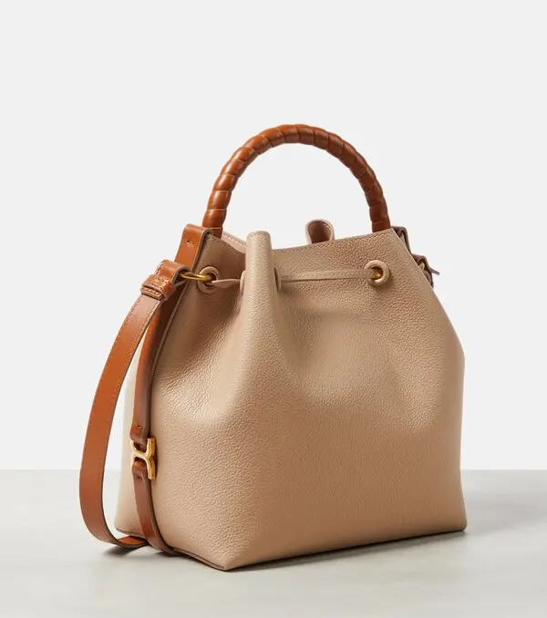 Chloé Marcie Small Leather Tote Bag - Beige