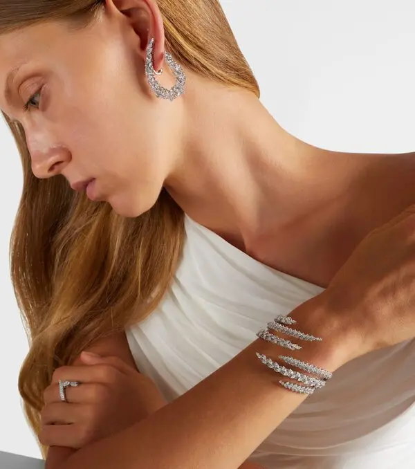 Yeprem 18kt White Gold Diamond Bangle