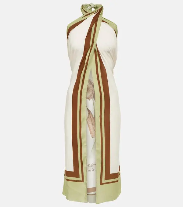 ADRIANA DEGREAS Arisaema Halterneck Top - White