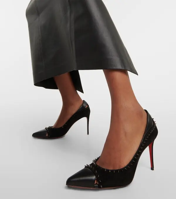 CHRISTIAN LOUBOUTIN Duvette Spikes 85 Leather Pumps