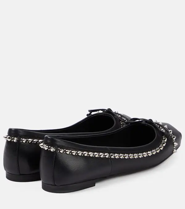 CHRISTIAN LOUBOUTIN Mamadrague Spikes Leather Ballet Flats - Black