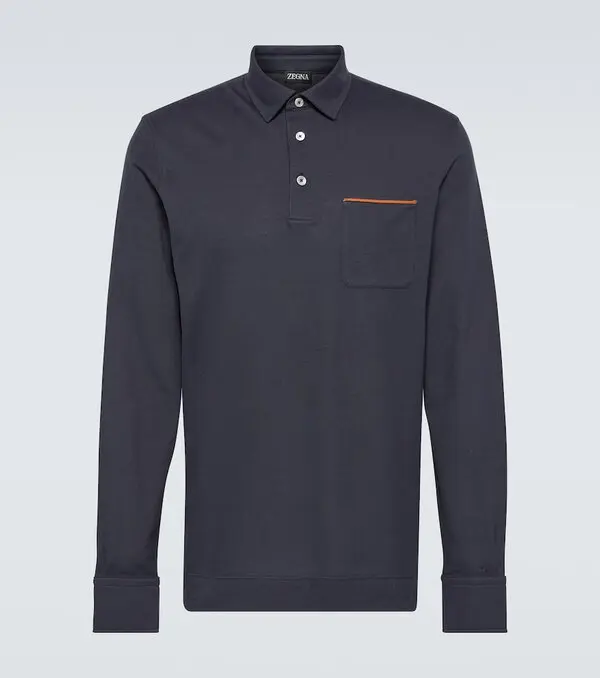 Zegna Cotton Polo Shirt - Blue
