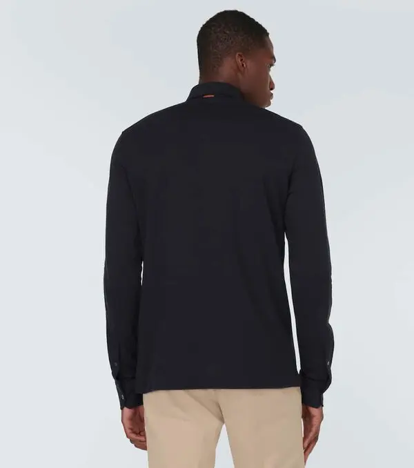Zegna Cotton Polo Shirt - Blue