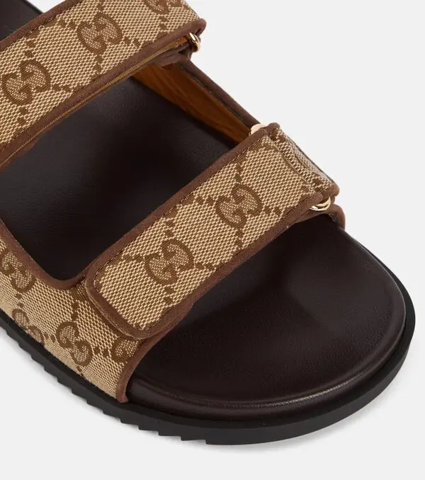 Gucci Double G Canvas Sandals - Beige | Editorialist
