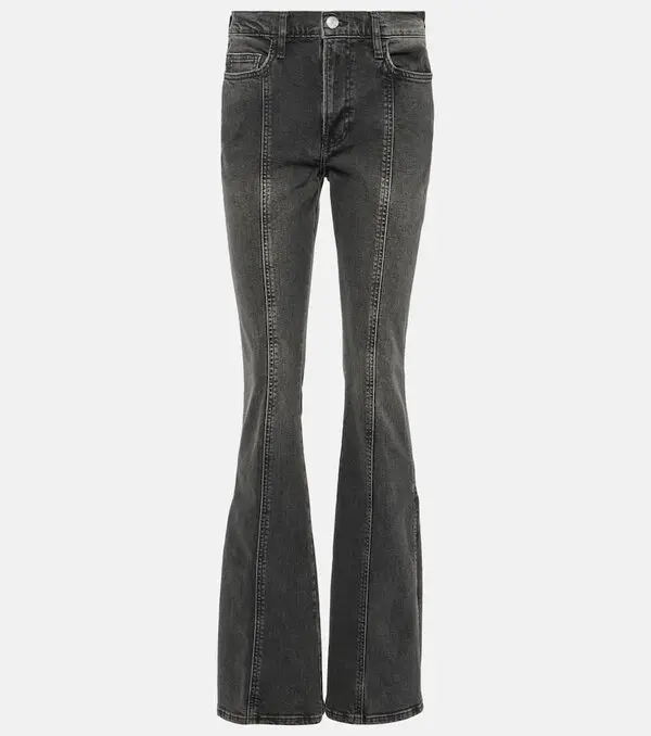 FRAME Le High Flare High-rise Jeans - Black