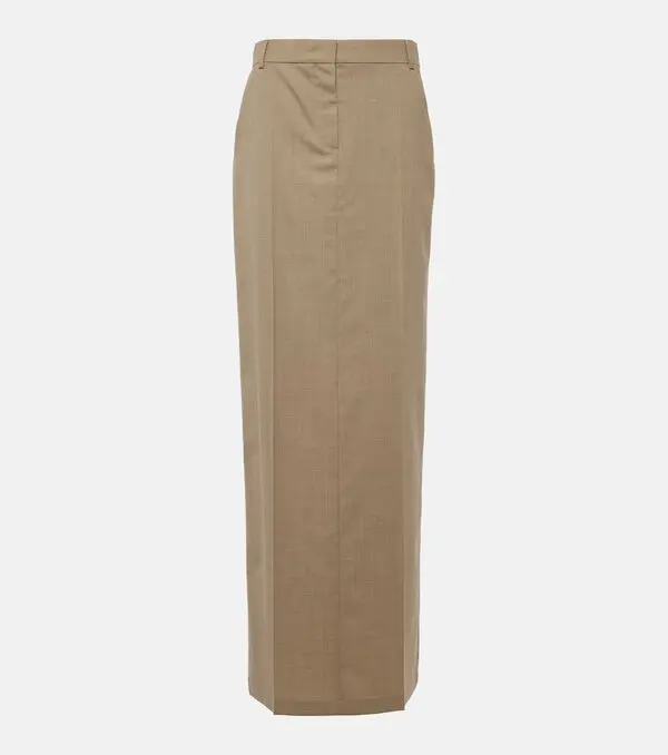 Max Mara Circe Virgin Wool Maxi Skirt - Beige