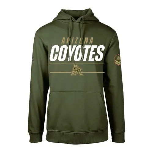 LEVELWEAR Arizona Coyotes Delta Podium Fleece Pullover Hoodie - Olive