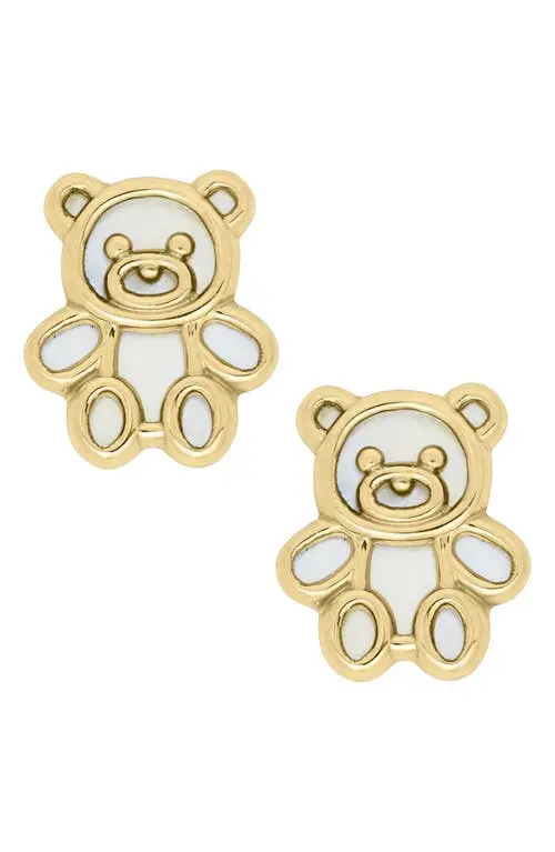 MIGNONETTE 14k Teddy Bear Stud Earrings - Gold