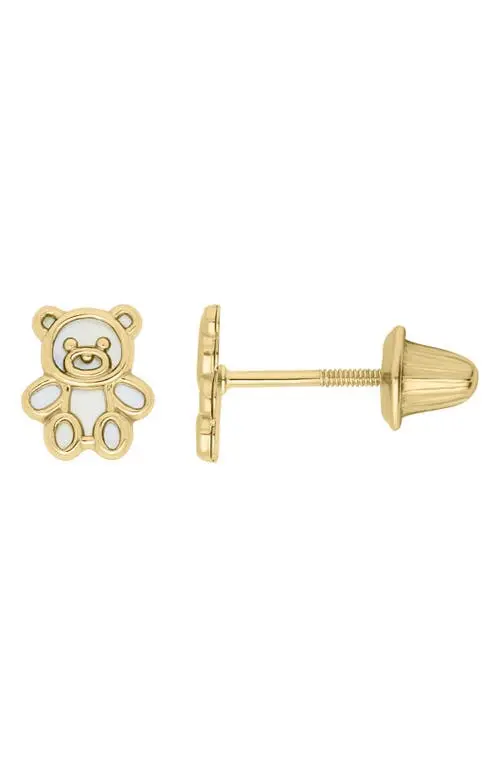 MIGNONETTE 14k Teddy Bear Stud Earrings