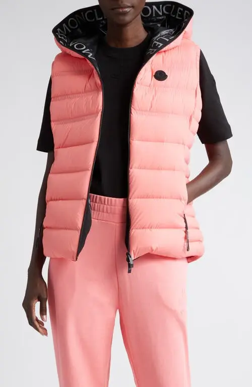 Moncler Aliterse Down Hooded Vest - Desert Rose
