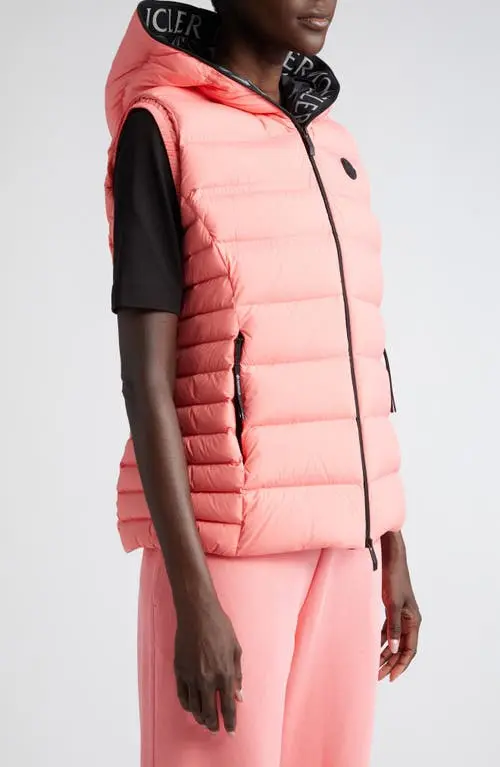 Moncler Aliterse Down Hooded Vest - Desert Rose
