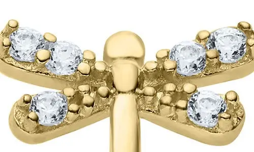 MIGNONETTE 14k And Cubic Zirconia Dragonfly Stud Earrings