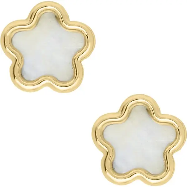 MIGNONETTE 14k And Mother-of-pearl Flower Stud Earrings - Gold