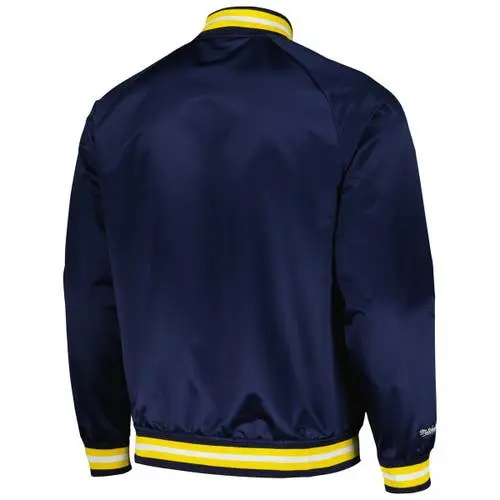 Mitchell & Ness Indiana Pacers Hardwood Classics Throwback Wordmark Raglan Full-snap Jacket