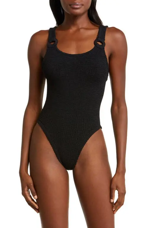 Hunza G Domino Ring Hardware One-piece Swimsuit - Black