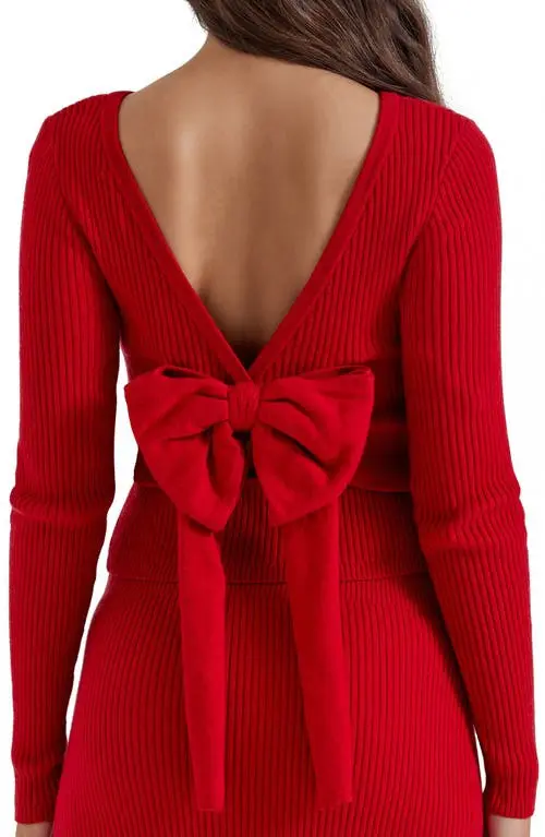 House Of Cb Sula Bow Back Rib Sweater