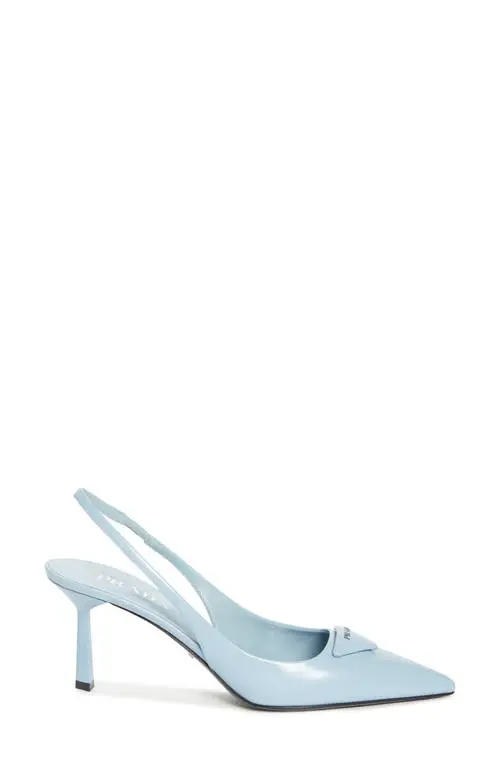 Prada Pointed Toe Slingback Pumps - Blue