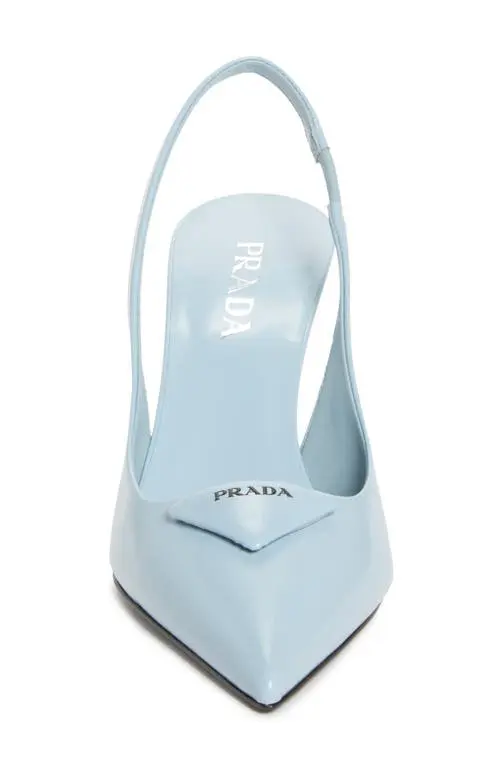 Prada Pointed Toe Slingback Pumps - Blue