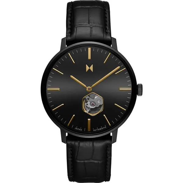 MVMT Legacy Slim Automatic Strap Watch - Black