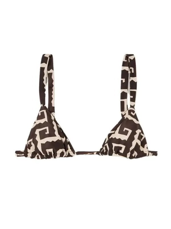Faithfull The Brand Net Sustain Mary Printed Stretch-econyl® Triangle Bikini Top