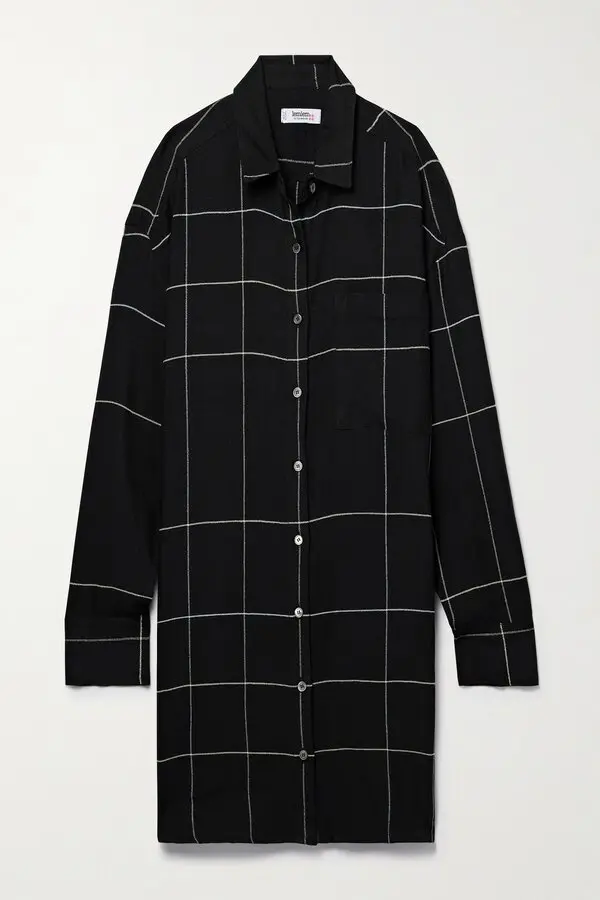 LEMLEM Net Sustain Mariam Checked Cotton-blend Shirt - Black