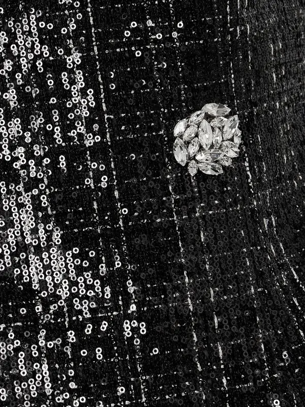 Balmain Strapless Embellished Sequined Tweed Gown