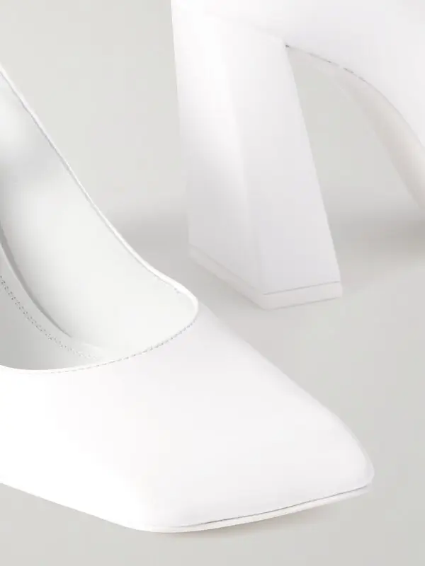 Amina Muaddi Charlotte Patent-leather Pumps - White