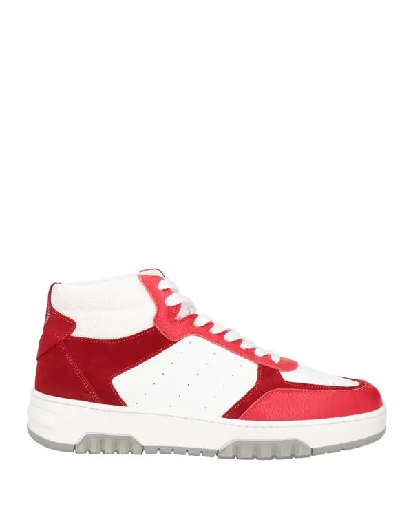 POLLINI Leather High-top Sneakers - Red