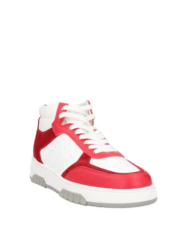 POLLINI Leather High-top Sneakers - Red