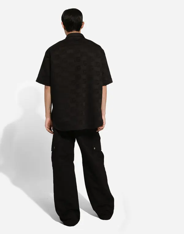 Dolce & Gabbana Cotton Jacquard Shirt With Dg Monogram