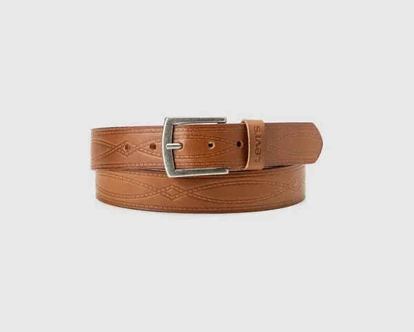 LEVI'S Embossed Rope Belt - Medium Brown