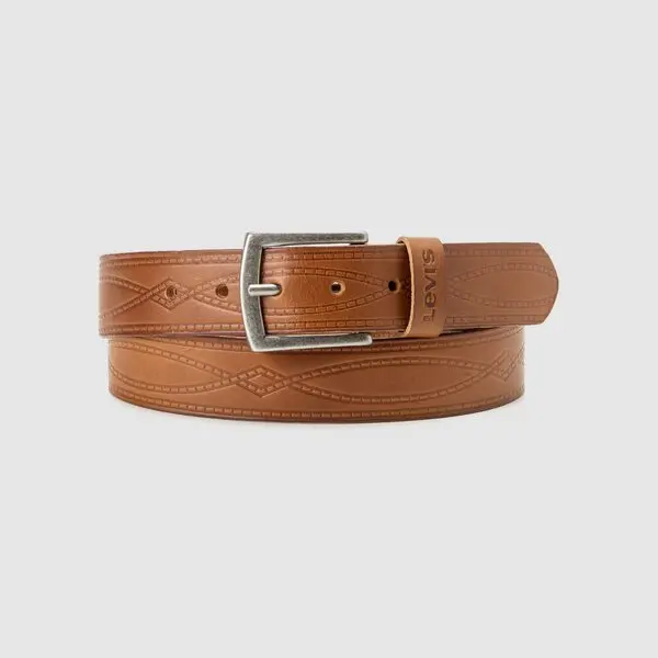 LEVI'S Embossed Rope Belt - Medium Brown