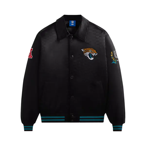 Kith For The Nfl: Jaguars Satin Bomber Jacket - Black