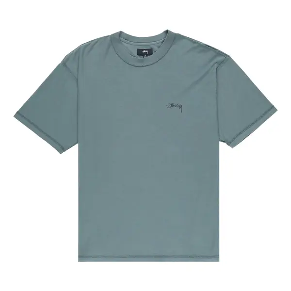 StÜssy Pigment Dyed Inside Out Crewneck T-shirt - Blue
