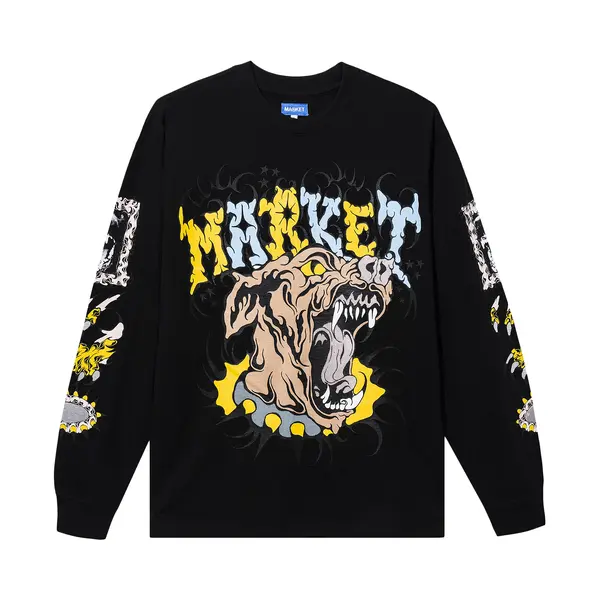 MARKET Warped Beware Long-sleeve T-shirt - Black