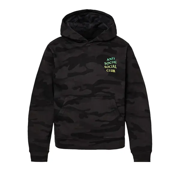 ANTI SOCIAL SOCIAL CLUB Cancelled Again Camo Hoodie - Black