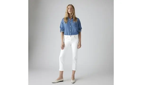 LEVI'S Boyfriend Mid Rise Jeans - Simply White