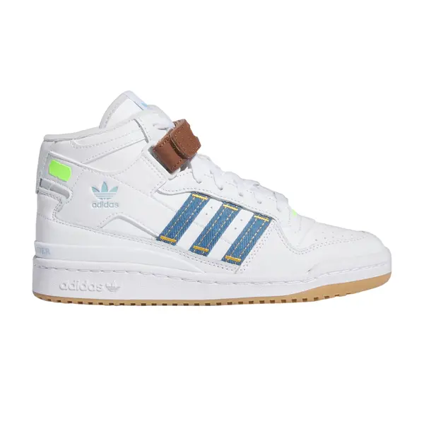 Adidas Kseniaschnaider X Wmns Forum Mid Denim Sneakers - White