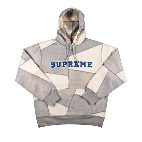 Supreme Patchwork Hooded Sweatshirt - Grey