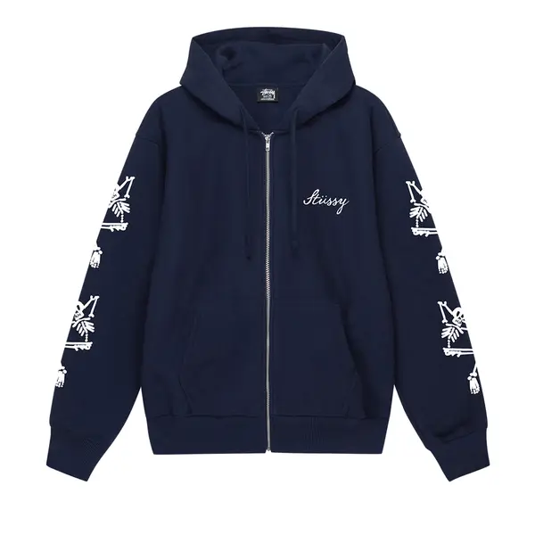 StÜssy Paradise Lost Zip Hoodie - Blue