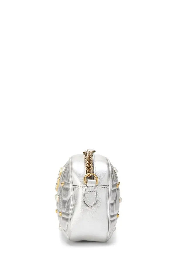 Gucci Leather & Faux Pearl Gg Marmont Crossbody
