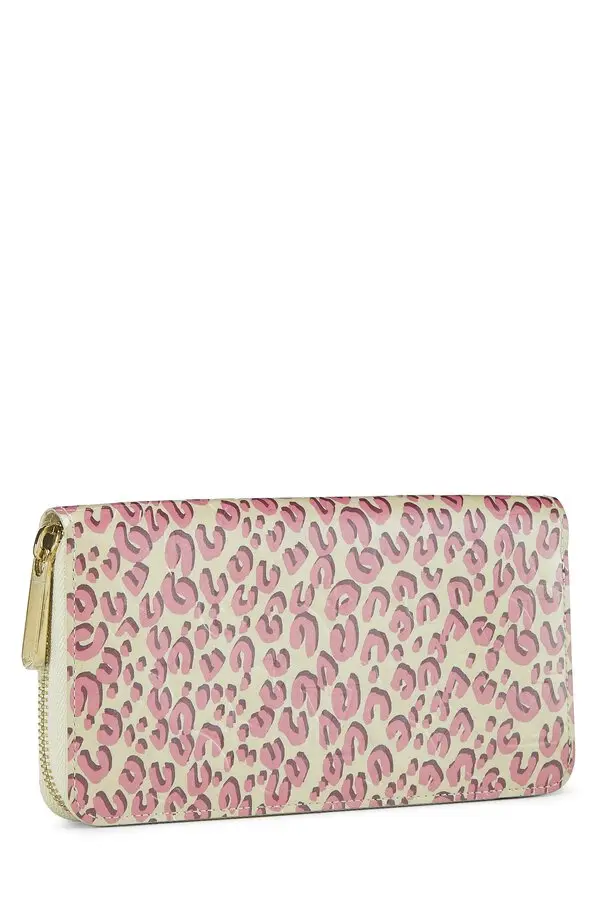 LOUIS VUITTON Stephen Sprouse X Blanc Corail Vernis Leopard Zippy Continental Wallet