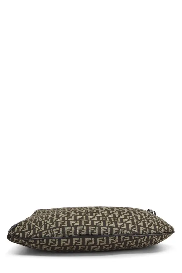 Fendi Zucchino Canvas Oyster Shoulder Bag