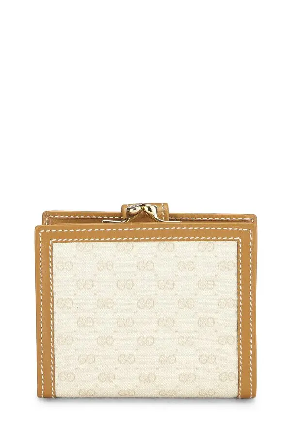 Gucci Beige Micro Gg Coated Canvas Compact Wallet