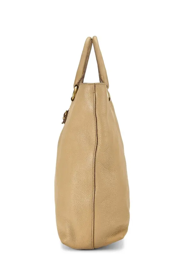 Prada Vitello Daino Shopping Tote - Beige