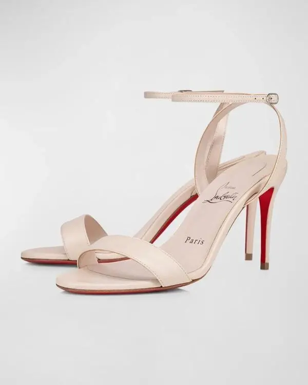 CHRISTIAN LOUBOUTIN 85mm Loubigirl Ankle-strap Sandals - Leche