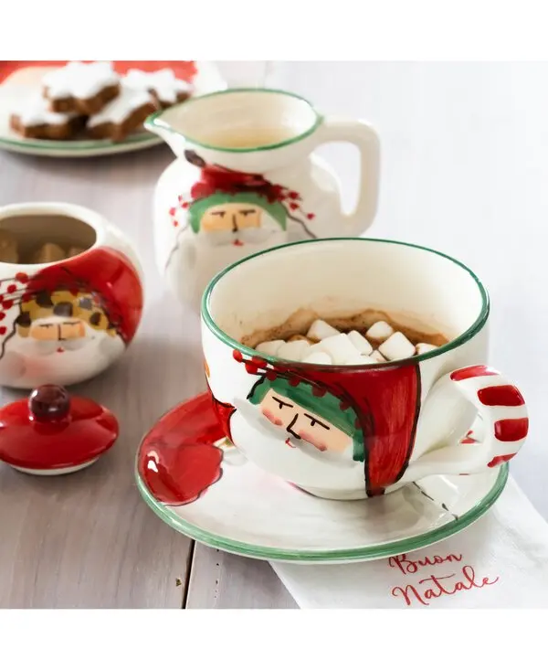 VIETRI Old St. Nick Sugar Bowl With Lid